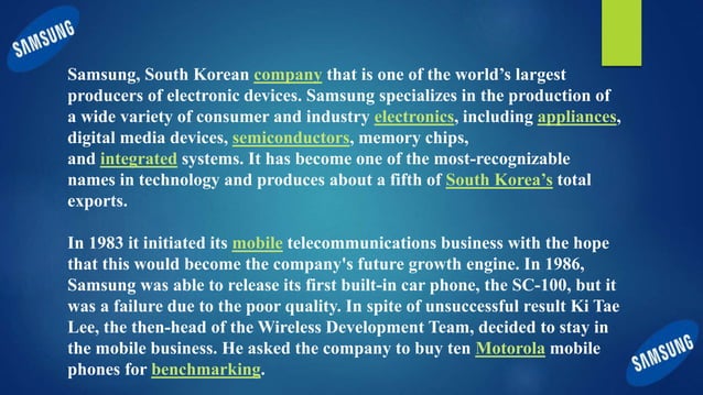 samsung, all series of samsung mobile, history, innovation strategy | PPT