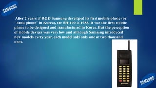samsung, all series of samsung mobile, history, innovation strategy | PPT