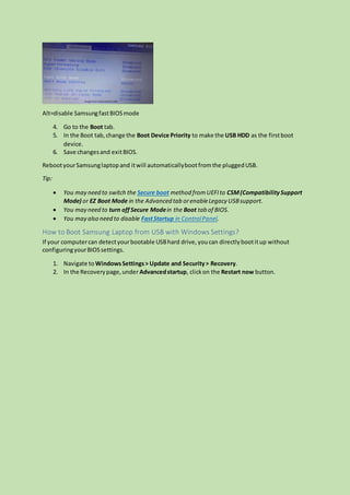 Samsung laptop boot from usb | DOCX | Operating Systems | Computer ...