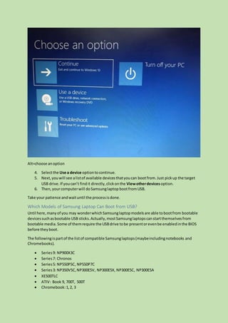 Samsung laptop boot from usb | DOCX | Operating Systems | Computer ...