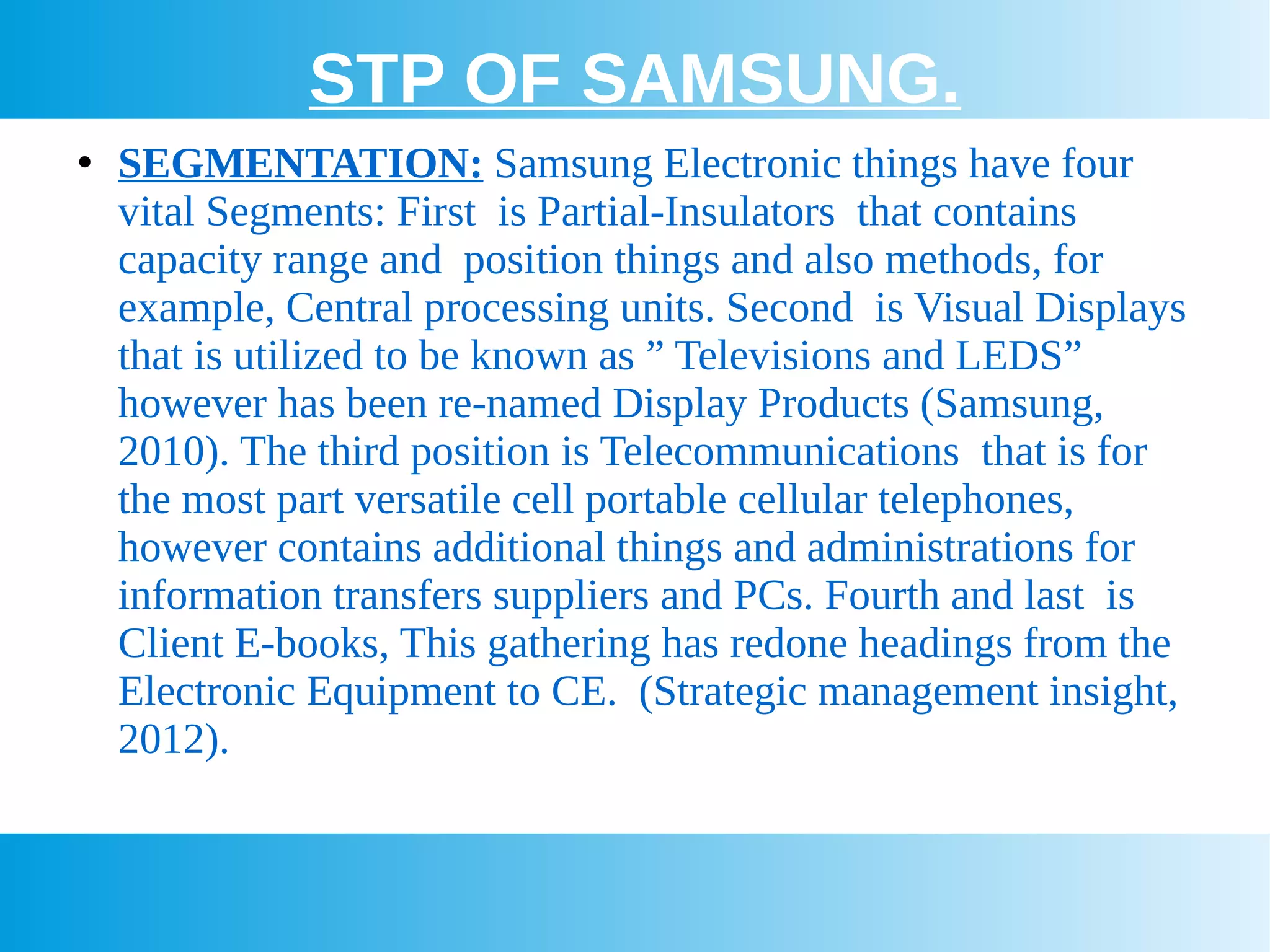 Samsung 7p's marketing mix. | PDF
