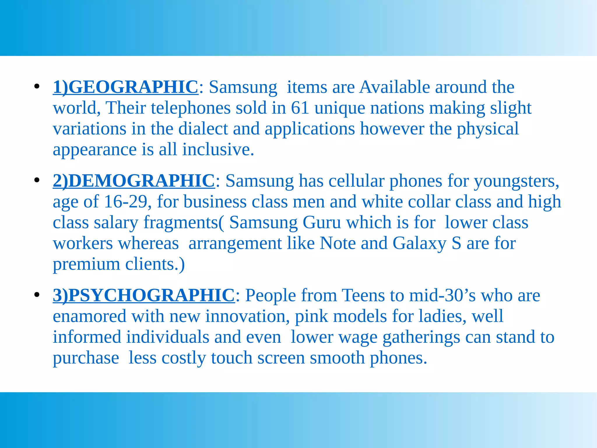 Samsung 7p's marketing mix. | PDF