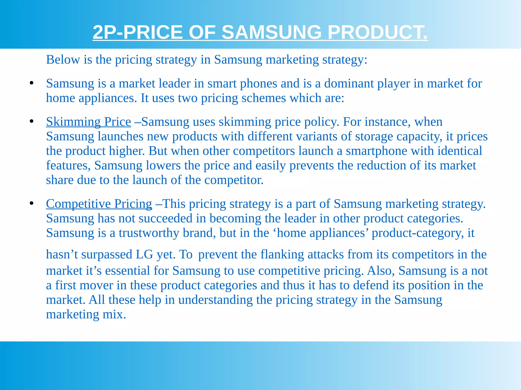 Samsung 7p's marketing mix. | PDF