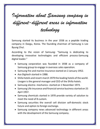Samsung company in information technology | PDF