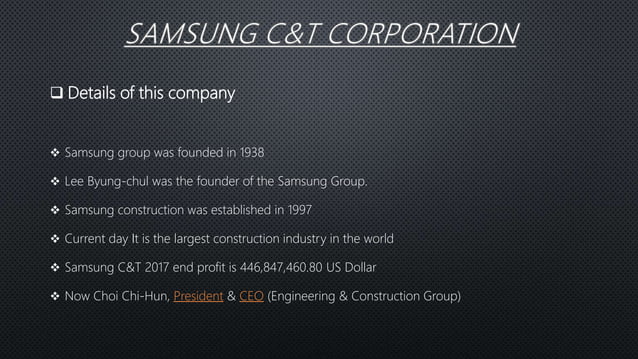 Samsung constructions | PPTX