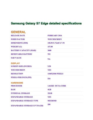 Samsung galaxy s7 edge | PDF | Operating Systems | Computer Software ...