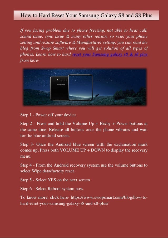 How To Hard Reset Your Samsung Galaxy s8 and s8 Plus