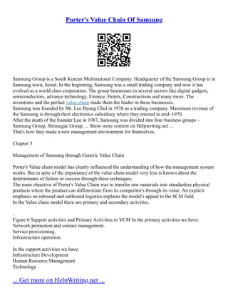 Samsung Group, An Electronics Company | PDF