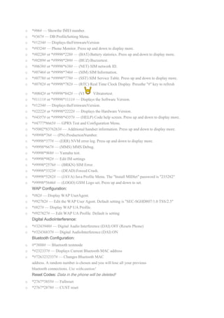 Samsung gt s5230 código master resert | DOCX