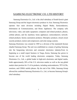Samsung history & recent development (1) | DOCX