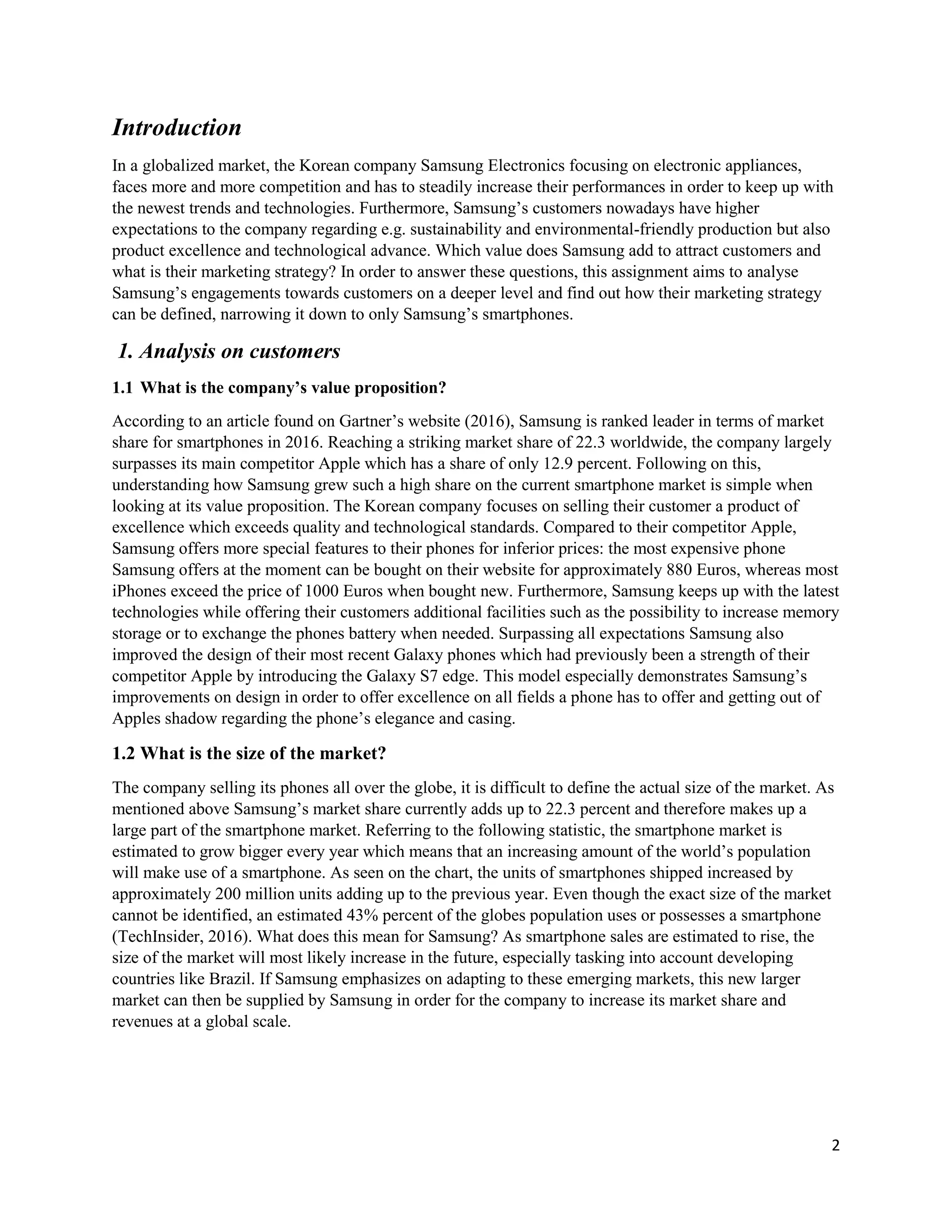 Samsung Electronics Customer Analysis & Marketing Strategy Analysis | PDF