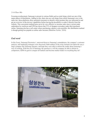 Samsung Electronics Customer Analysis & Marketing Strategy Analysis | PDF