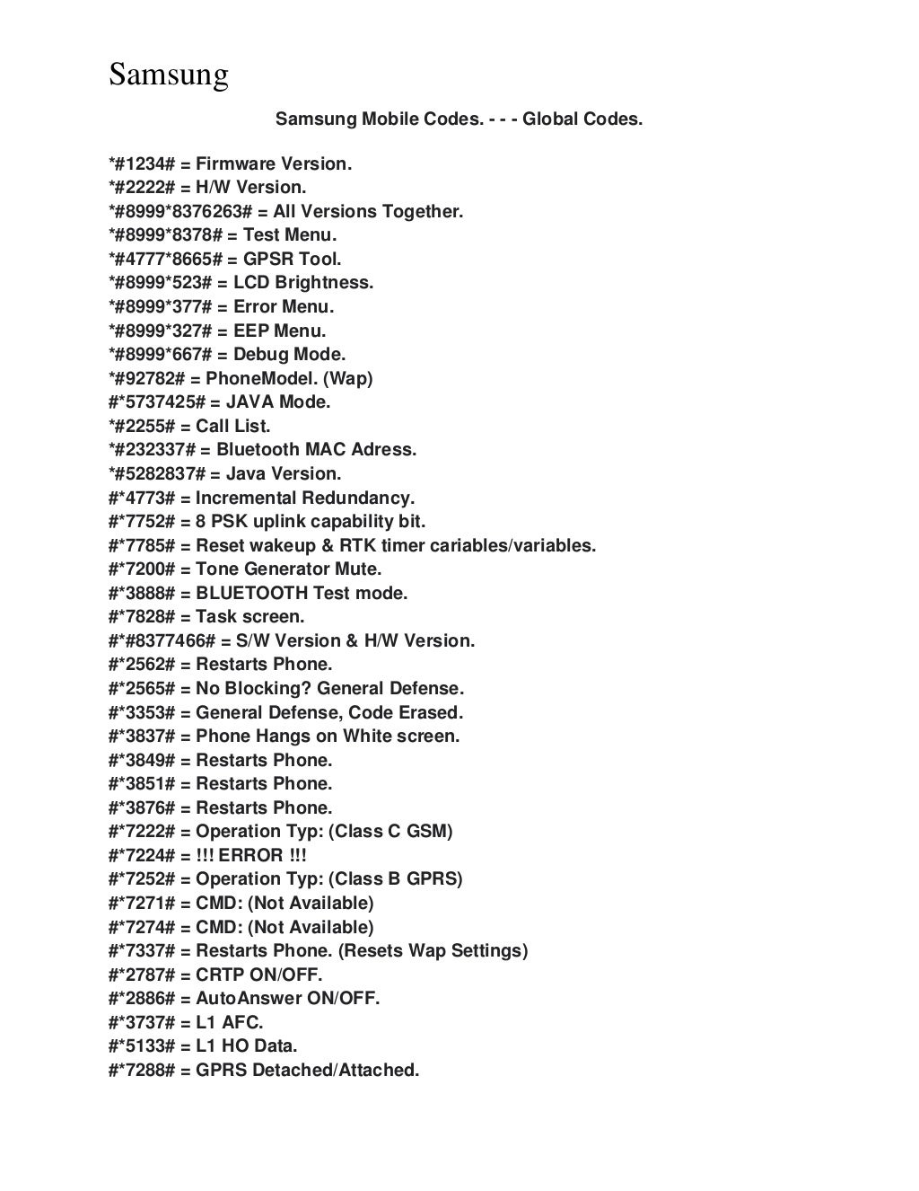 Samsung Mobile Phone Codes samsung-mobile-phone-codes