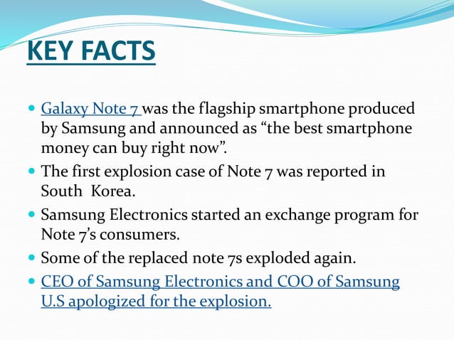 Samsung note 7 CRISES | PPTX | Recalls | Consumer Issues