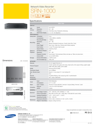 Samsung nvr srn 1000 | PDF