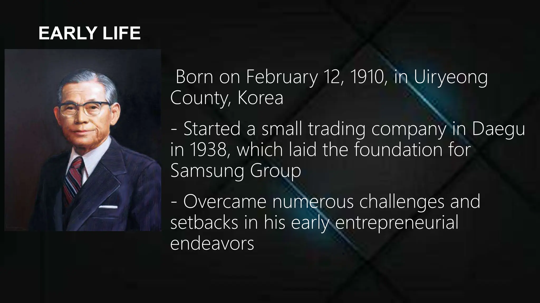 samsung ppt.pptx on founder of samsung lee byung chull | PPTX