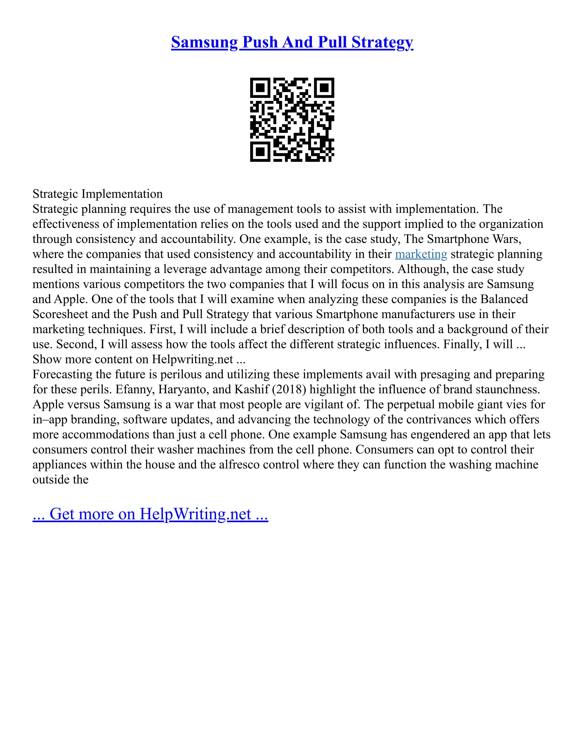 Samsung Push And Pull Strategy | PDF