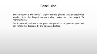 Financial Ratio Analysis of Samsung for the year 2013-2014 | PPTX
