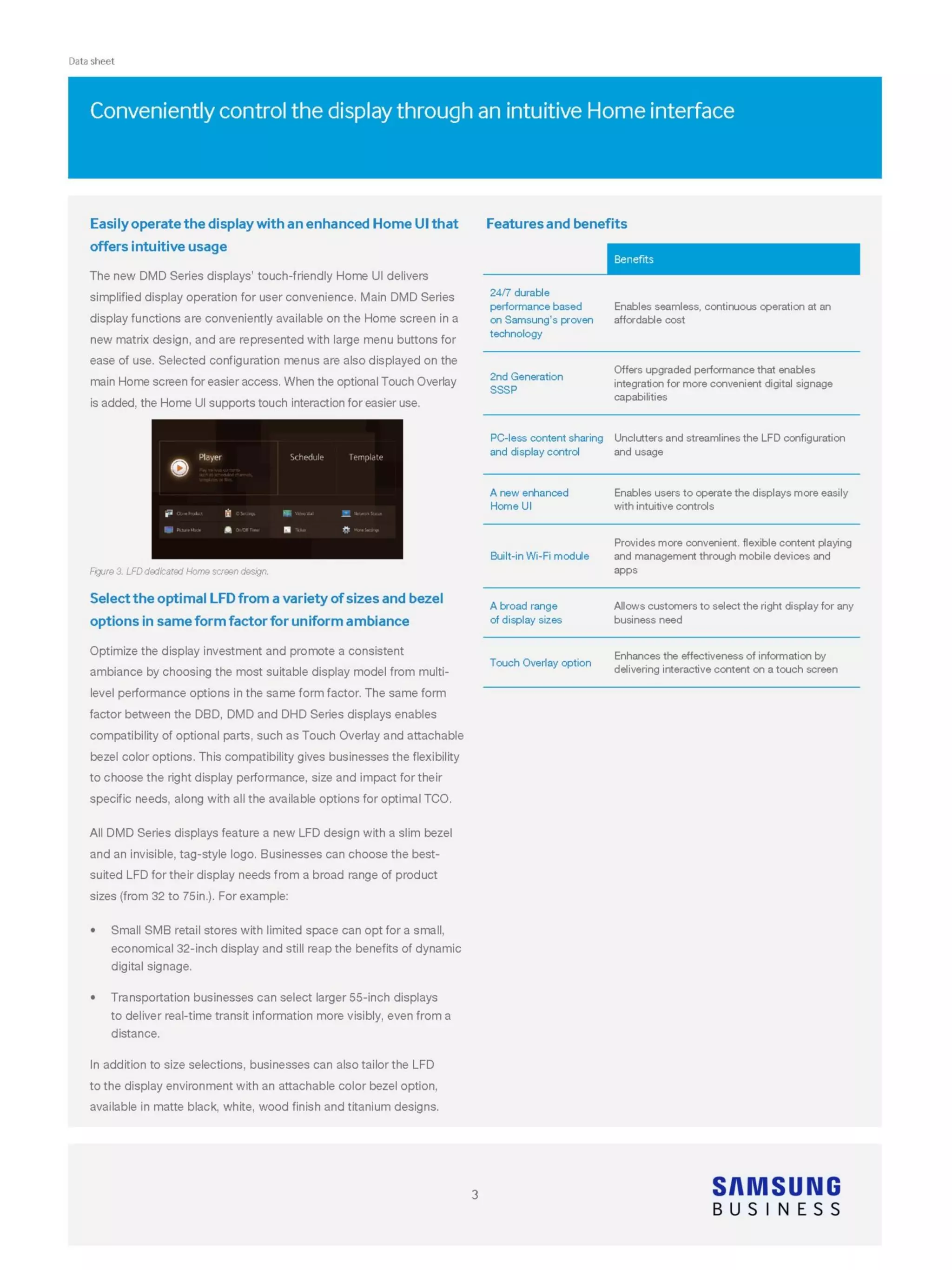 Samsung smart signage dmd series displays brochure | PDF