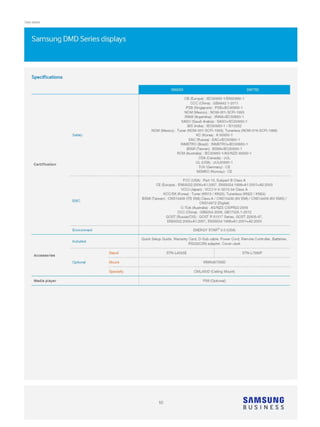 Samsung smart signage dmd series displays brochure | PDF
