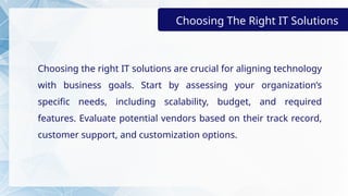 Role Of IT Solutions in Digital Transformation | Samtech | PPT