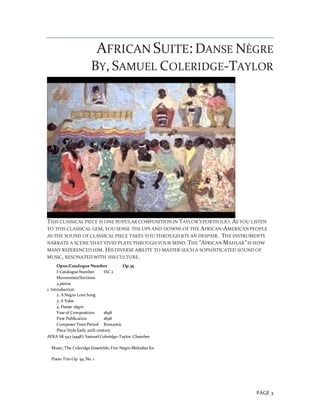 Samuel african suite | DOCX | World/International Music | Music