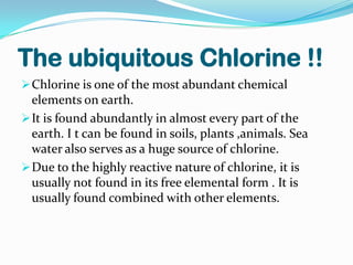 Chlorine (Samuel Boateng) | PPTX | Chemistry | Science