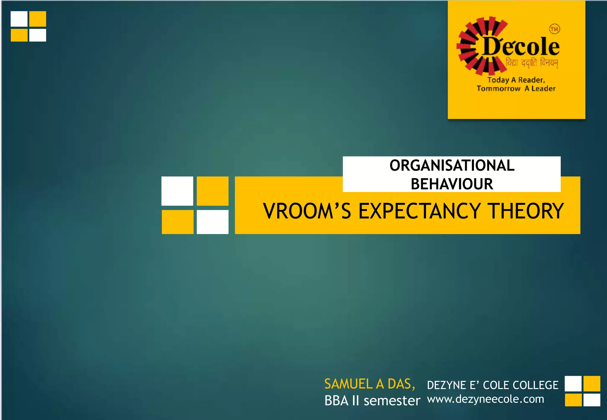 vroom's theory | PPTX