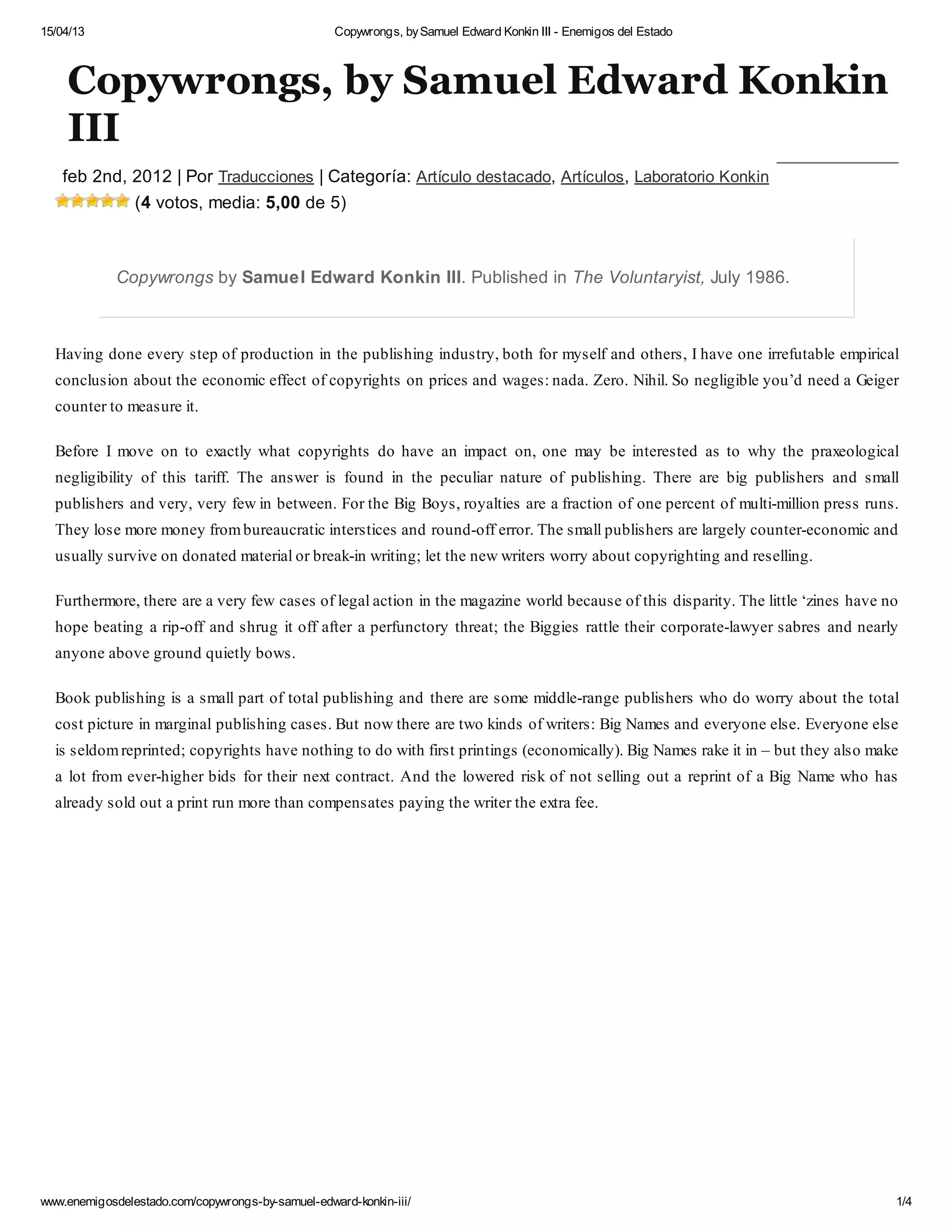 Samuel edward konkin iii copywrongs | PDF