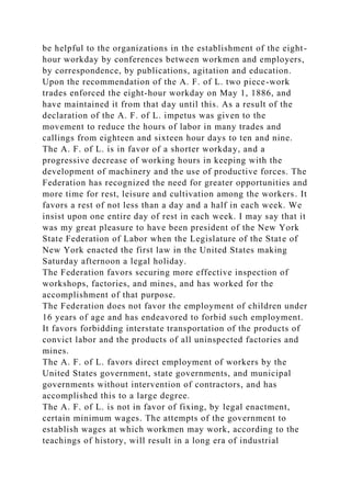 Samuel Gompers, The American Labor Movement Its Makeup, Achieveme.docx