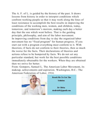 Samuel Gompers, The American Labor Movement Its Makeup, Achieveme.docx