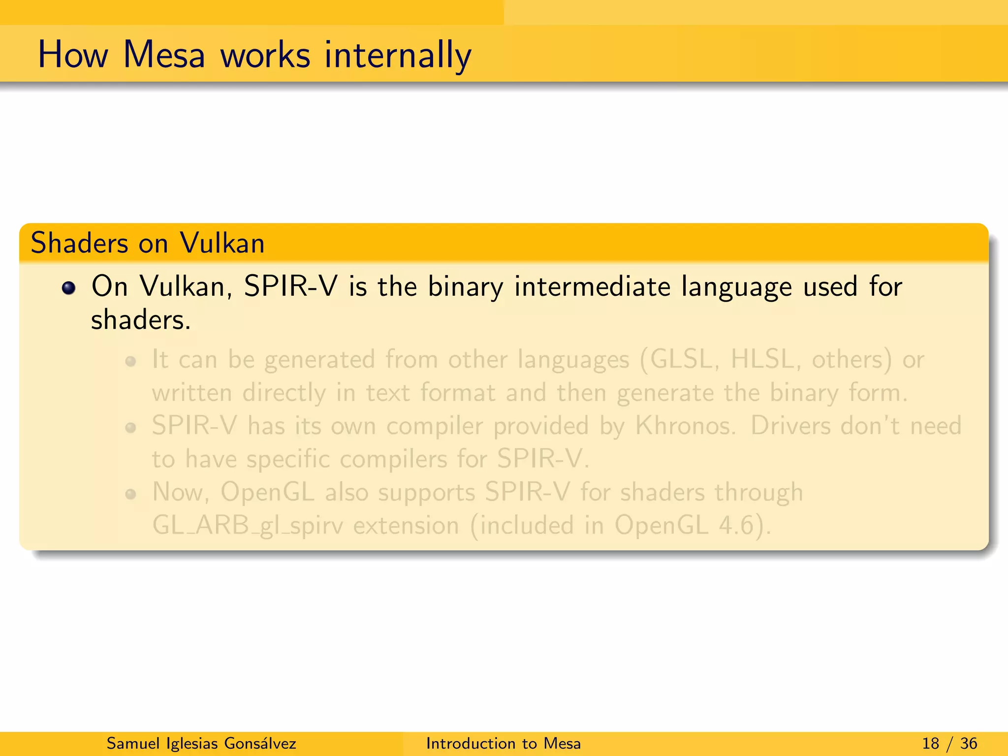 Introduction to Mesa. The Open-Source Graphics API Implementation Library (Ubucon Europe 2018) | PDF