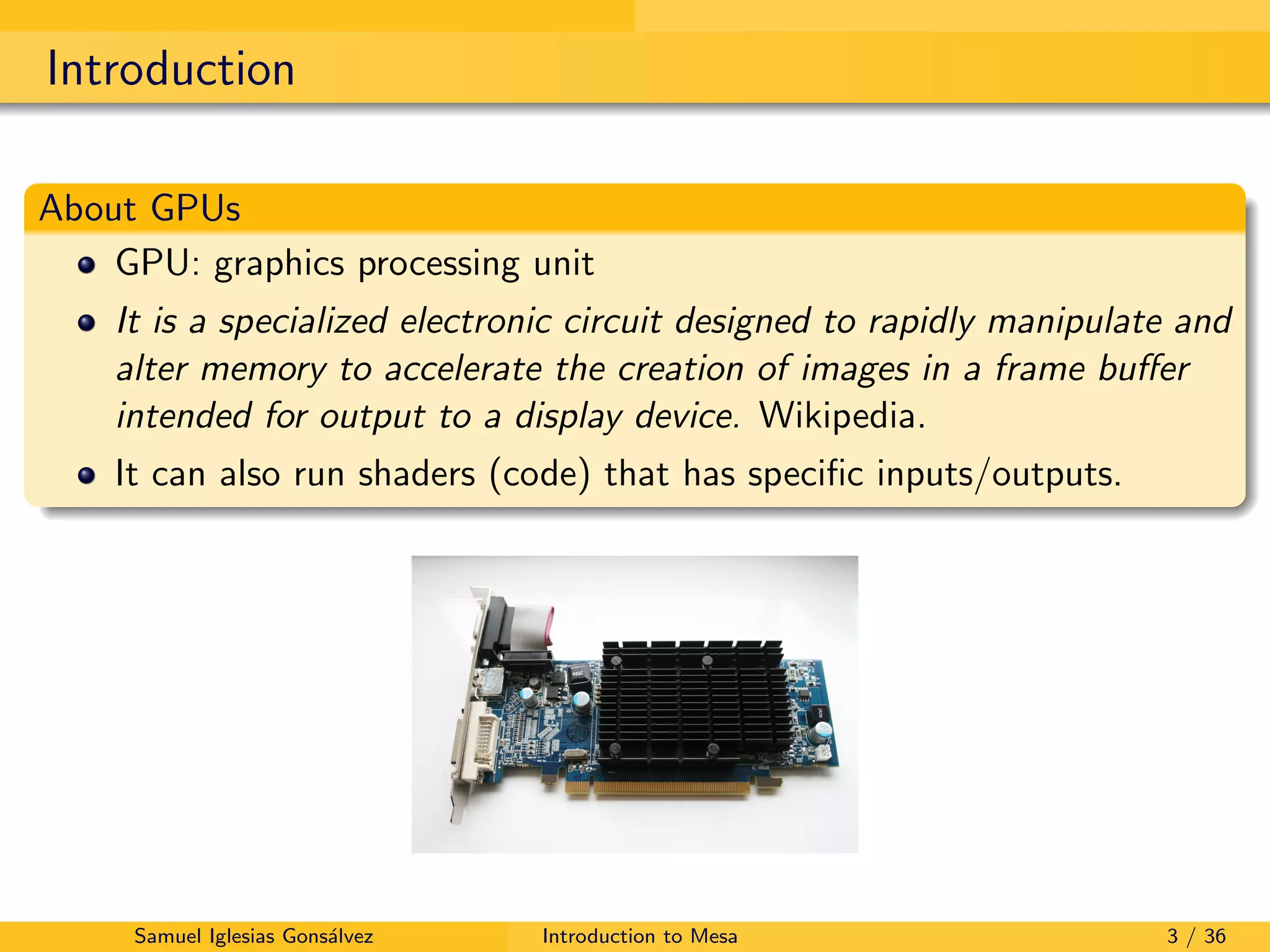 Introduction to Mesa. The Open-Source Graphics API Implementation Library (Ubucon Europe 2018) | PDF