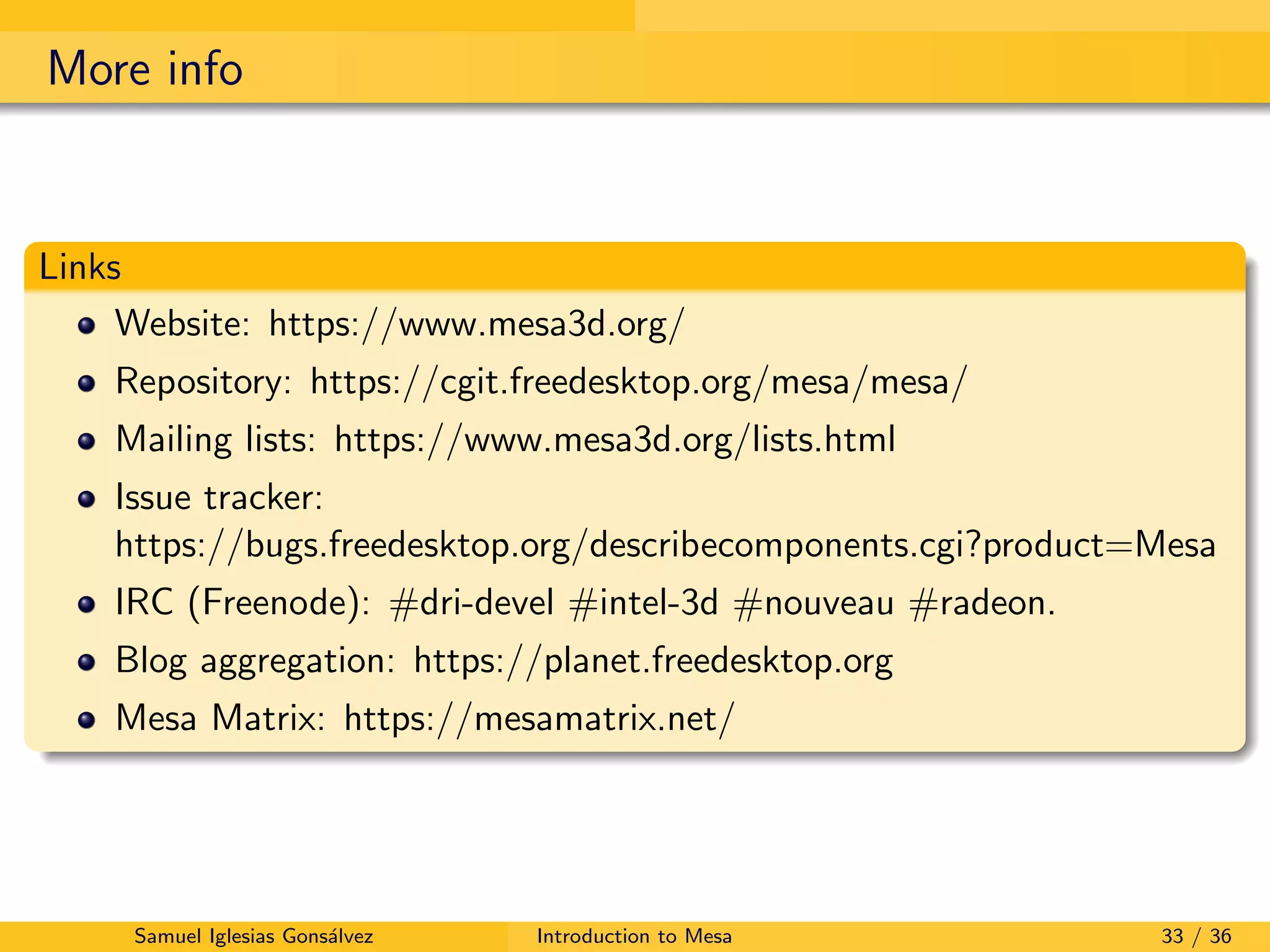 Introduction to Mesa. The Open-Source Graphics API Implementation Library (Ubucon Europe 2018) | PDF