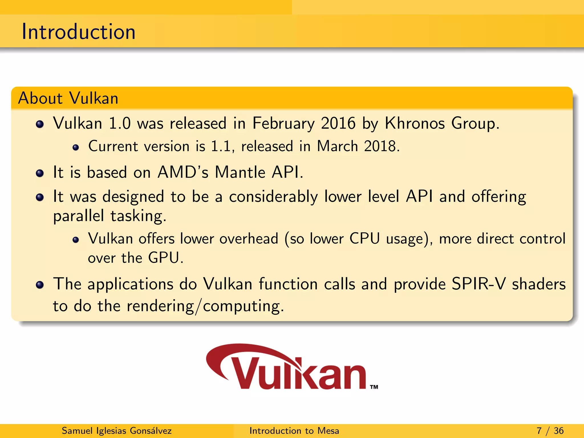 Introduction to Mesa. The Open-Source Graphics API Implementation Library (Ubucon Europe 2018) | PDF