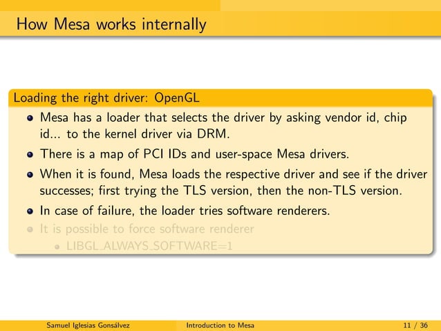 Introduction to Mesa. The Open-Source Graphics API Implementation Library (Ubucon Europe 2018) | PPT