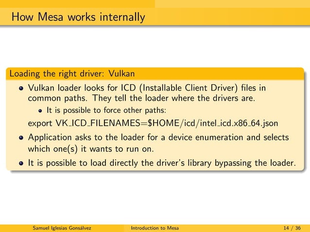 Introduction to Mesa. The Open-Source Graphics API Implementation Library (Ubucon Europe 2018) | PPT