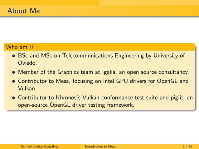 Introduction To Mesa The Open Source Graphics Api Implementation Library Ubucon Europe 2018 Ppt