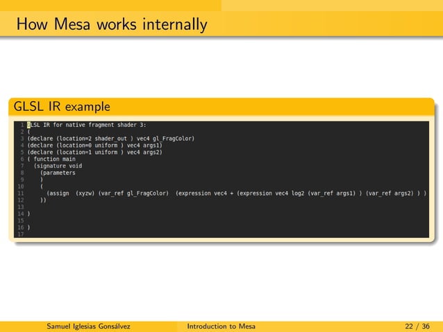 Introduction to Mesa. The Open-Source Graphics API Implementation Library (Ubucon Europe 2018) | PPT