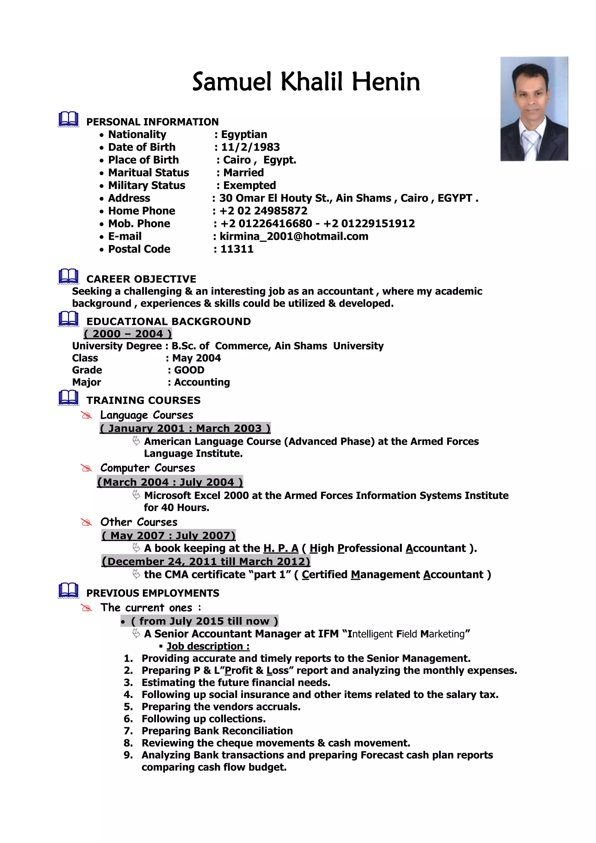 Samuel khalil cv | PDF
