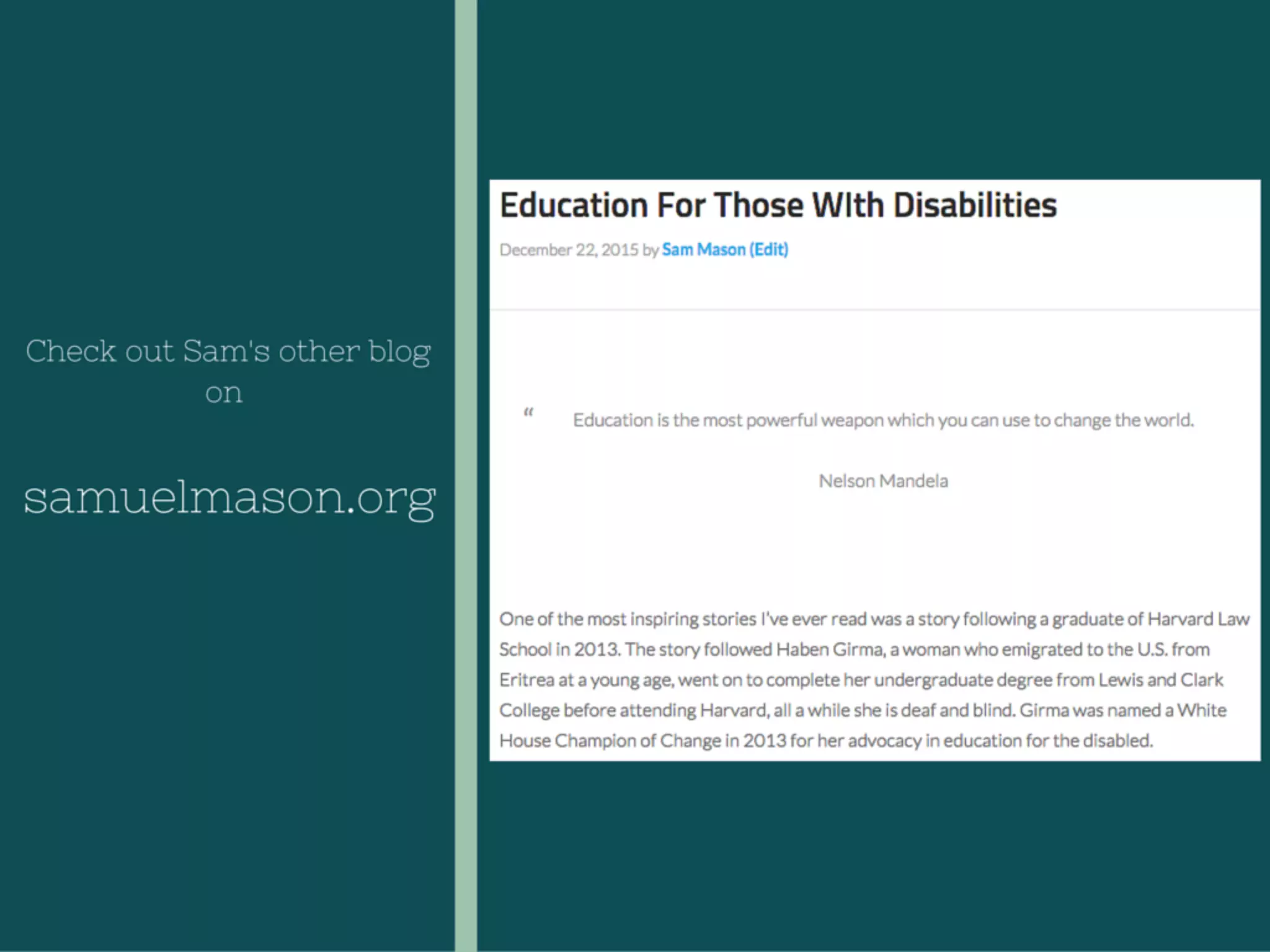 Samuel Mason | Education Professional | PDF