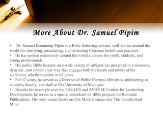 Samuel Pipim - Leadership Trainer and advocate for youth empowerment | PPT