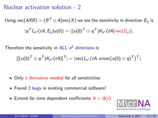 Frechet Derivatives of Matrix Functions and Applications | PDF