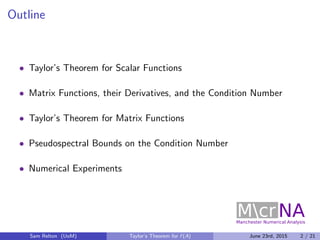 Taylor's Theorem for Matrix Functions and Pseudospectral Bounds on the Condition Number | PDF