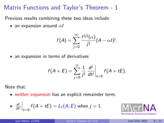 Taylor's Theorem for Matrix Functions and Pseudospectral Bounds on the Condition Number | PDF