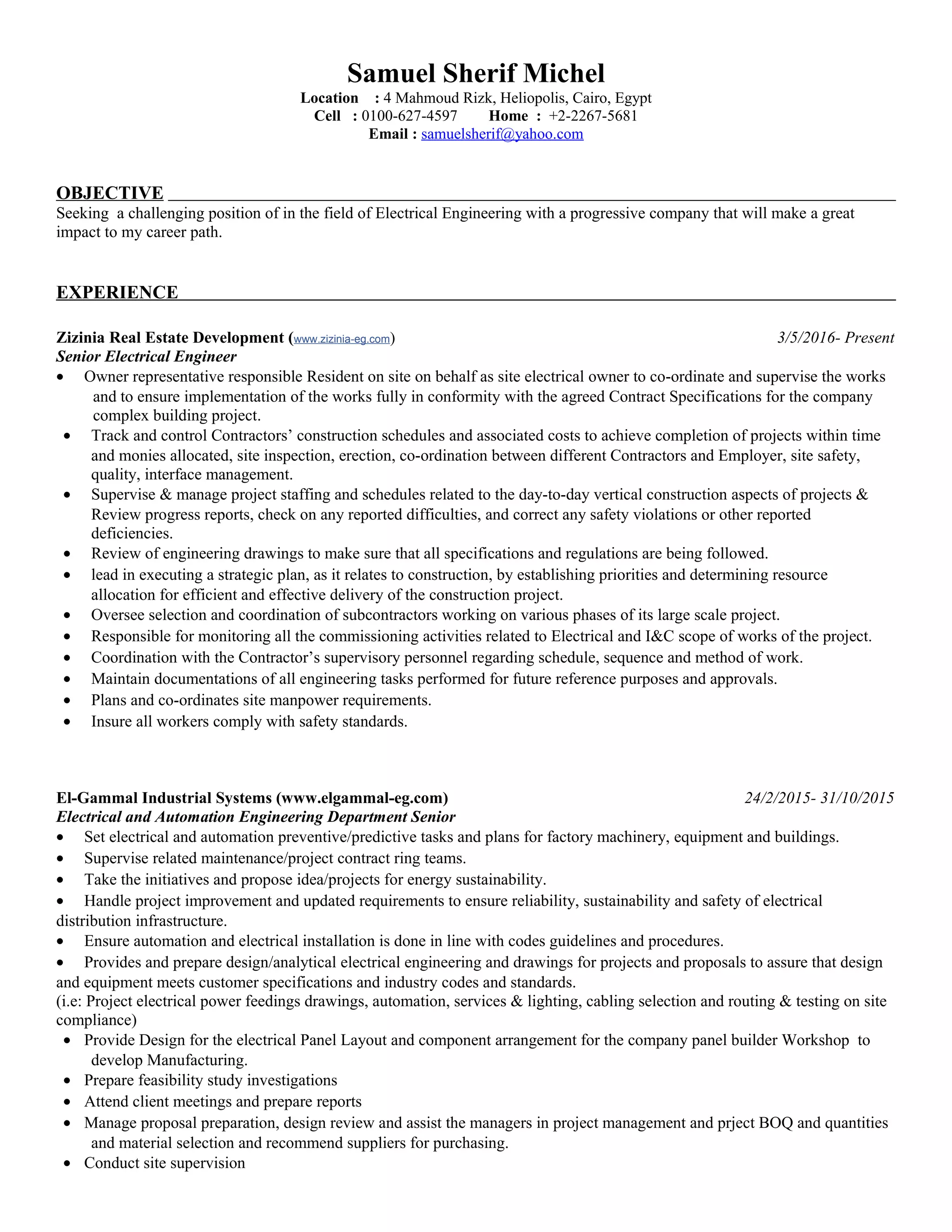 Samuel resume cv | DOC