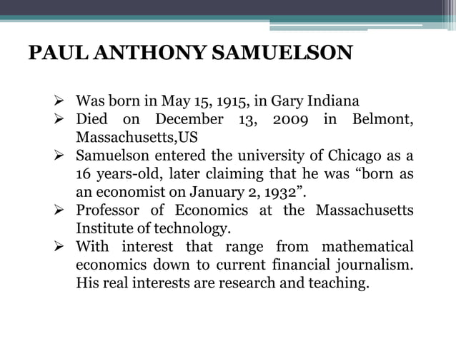 Paul Anthony Samuelson | PPTX