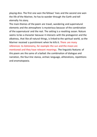 Samuel taylor coleridge was one of the most important romantic poets | PDF