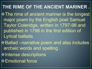 The Rime Of The Ancient Mariner | PPTX