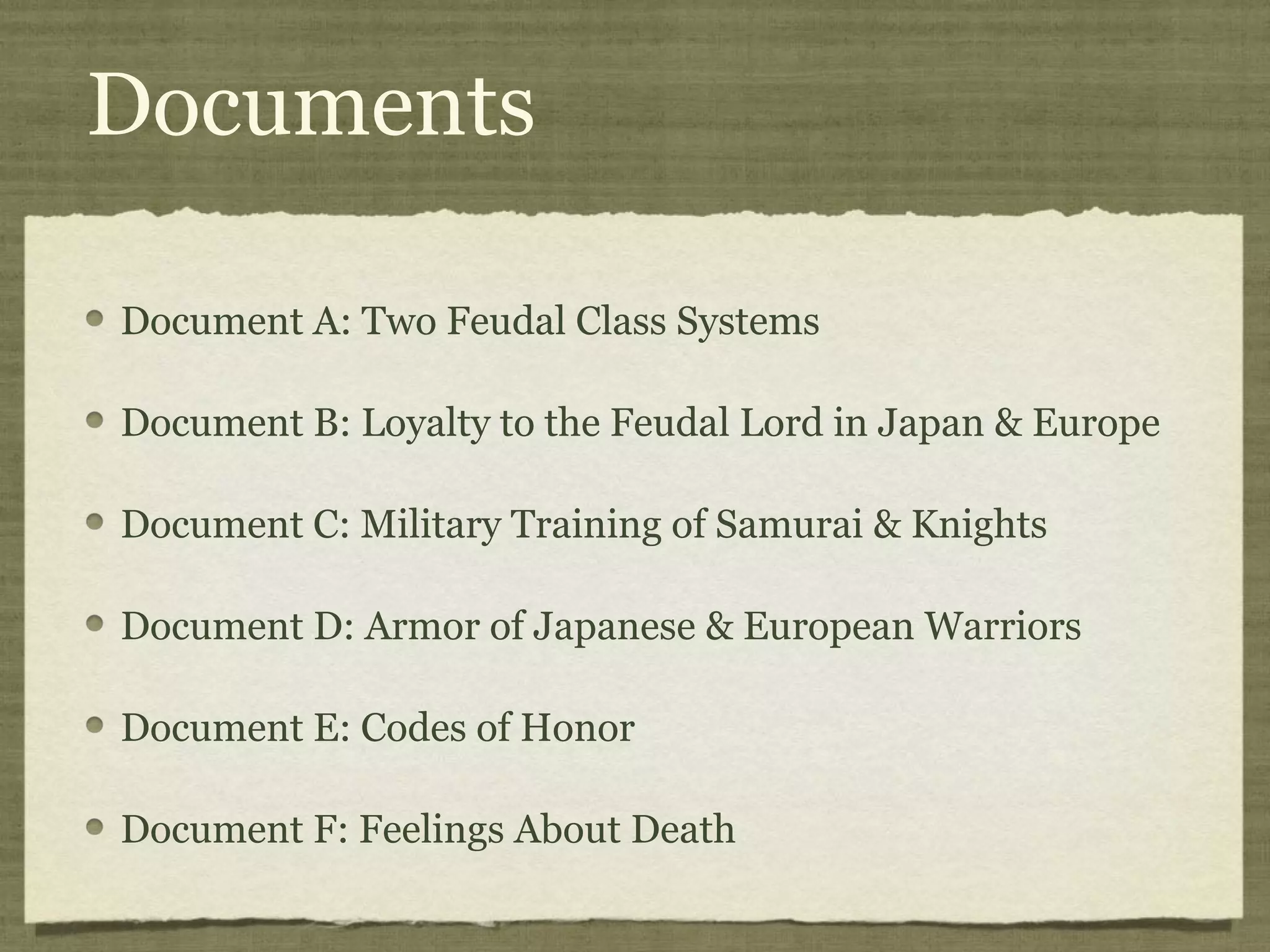 Samurai and knights dbq-Answers to Packet | PPT